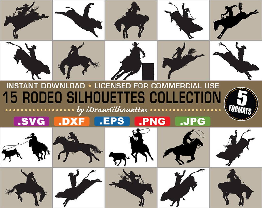 Licensed for COMMERCIAL USE 15 Western Rodeo Cutting Files / Clip Art ...