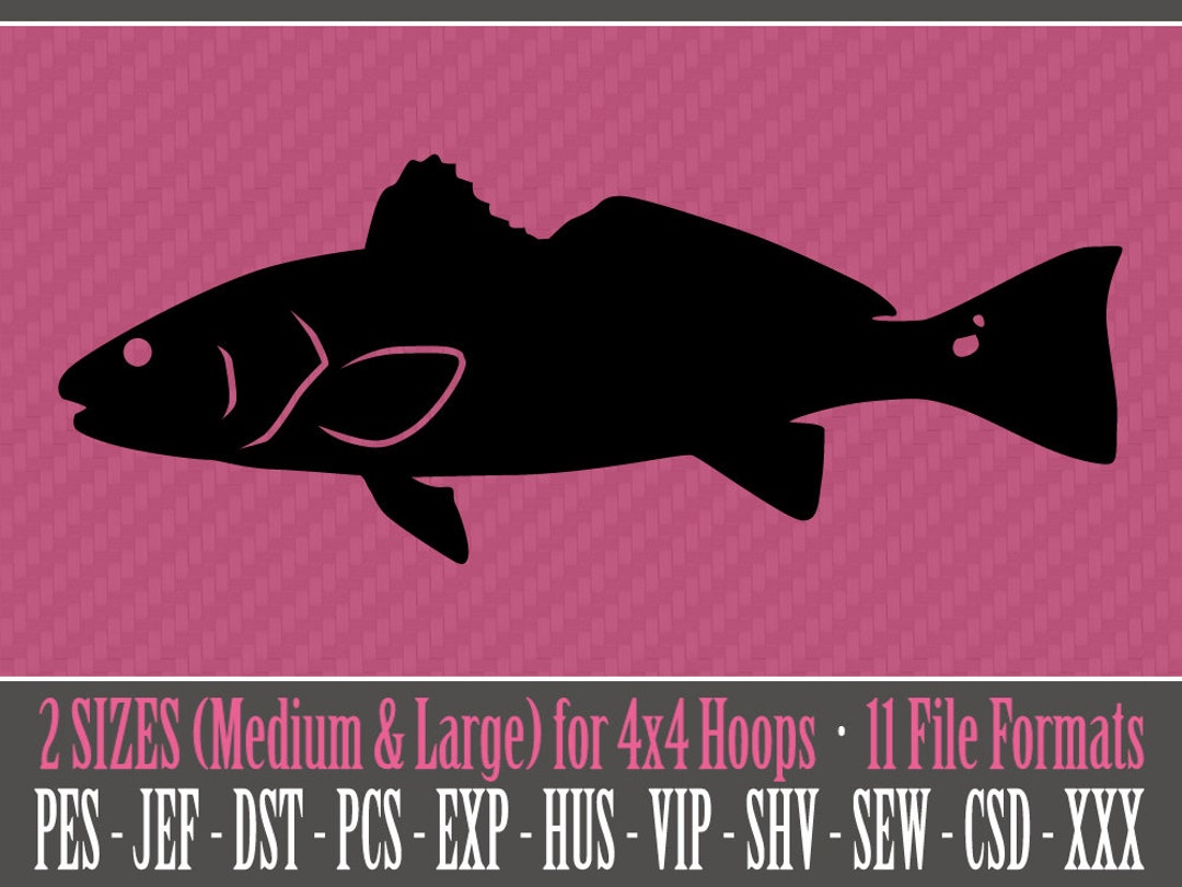 Redfish - Red Drum / Fish / Fishing - Machine Embroidery Design Files ...