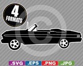 Classic Convertible Automobile Clip Art Image SVG Cutting - Etsy