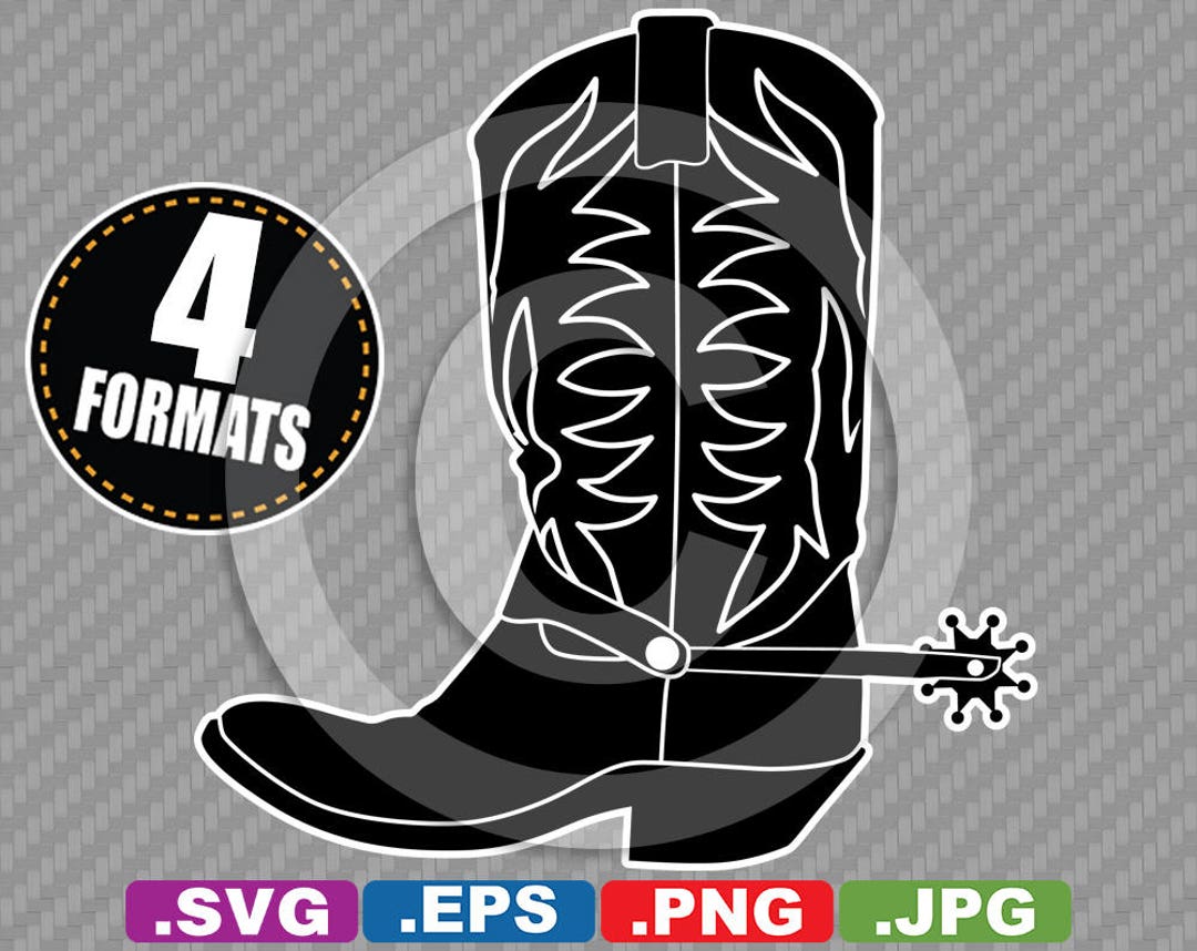 Cowboy / Cowgirl Western Boot Clip Art Image - SVG Cutting File PLUS ...