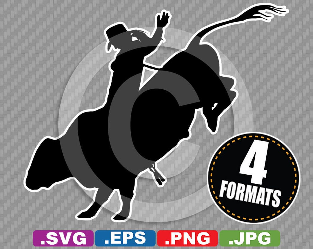 Rodeo / Bull Riding / Cowgirl Clip Art Image - SVG Cutting File Plus ...