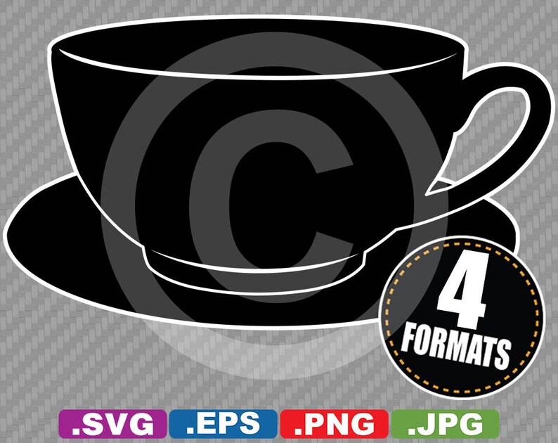 Coffee / Tea Cup Clip Art SVG Cutting File Plus Eps - Etsy