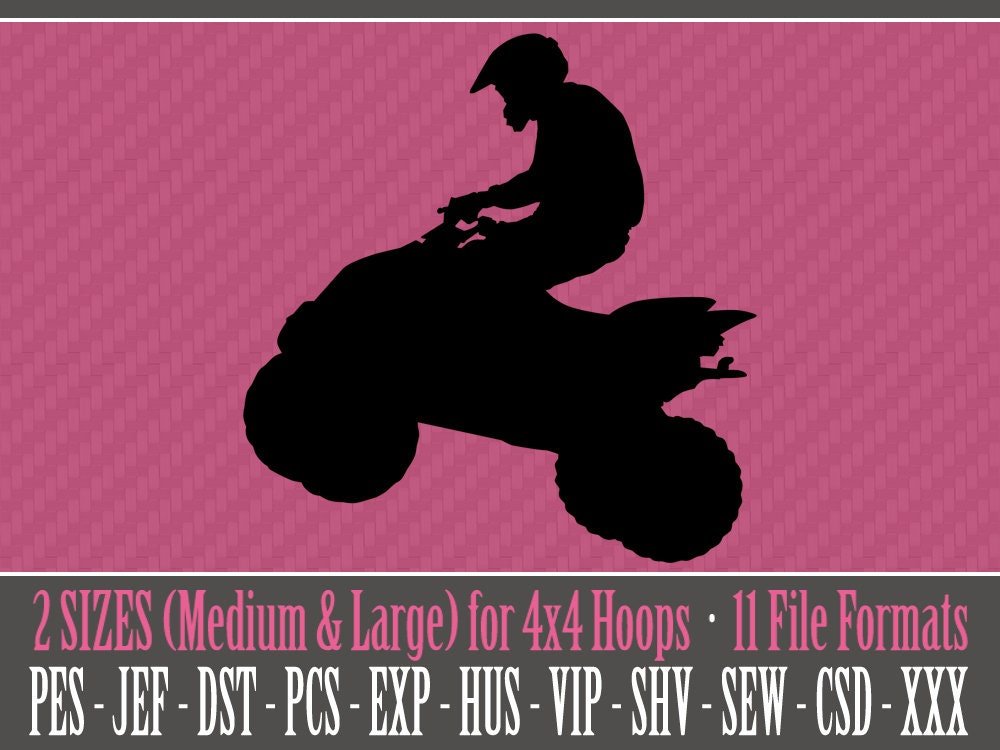 Off-road Racing ATV / Quad - Machine Embroidery Design Files - 2 Sizes ...