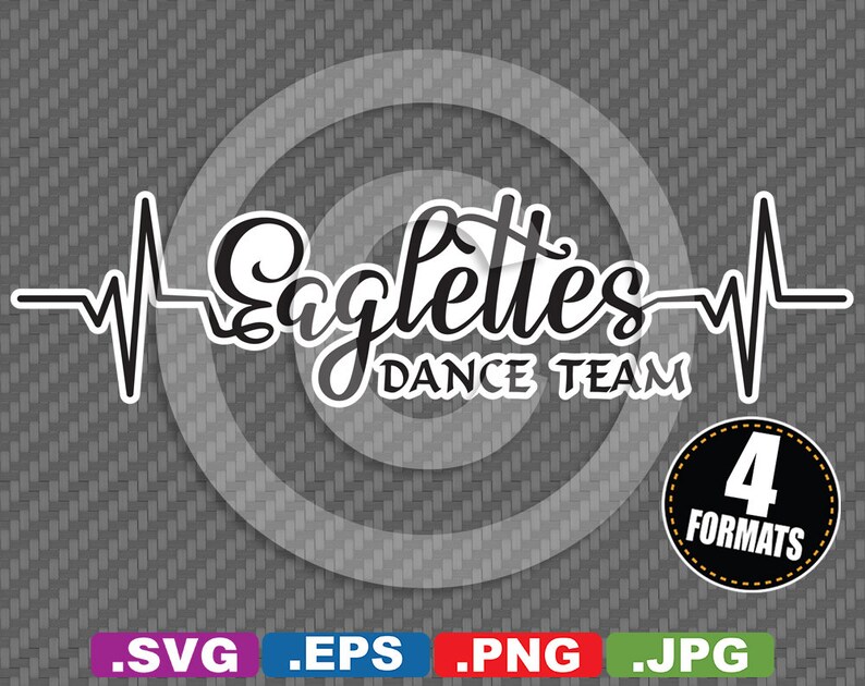 Eaglettes Dance Team Heartbeat SVG Cutting File Plus Eps - Etsy
