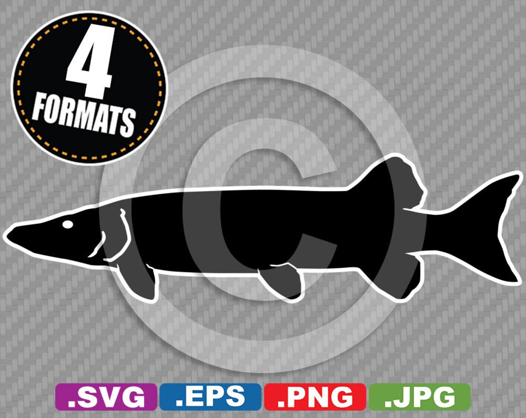 Muskie Fish Clip Art Image - SVG Cutting File Plus Eps (vector), Jpg ...