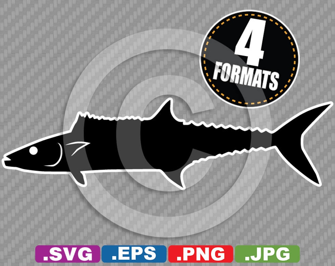 King Mackerel Fish Clip Art Image SVG Cutting File Plus Eps vector, Jpg ...