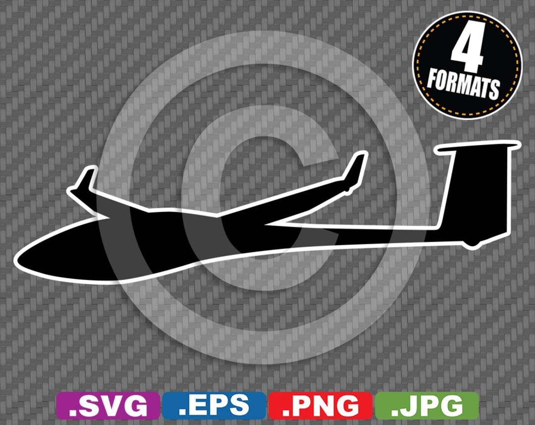Glider / Airplane / Soaring Clip Art Image - SVG Cutting File Plus Eps ...