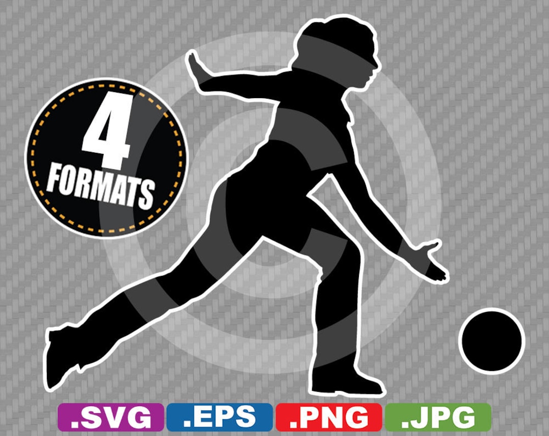 Female Bowler / Bowling Clip Art Image - SVG Cutting File Plus Eps ...
