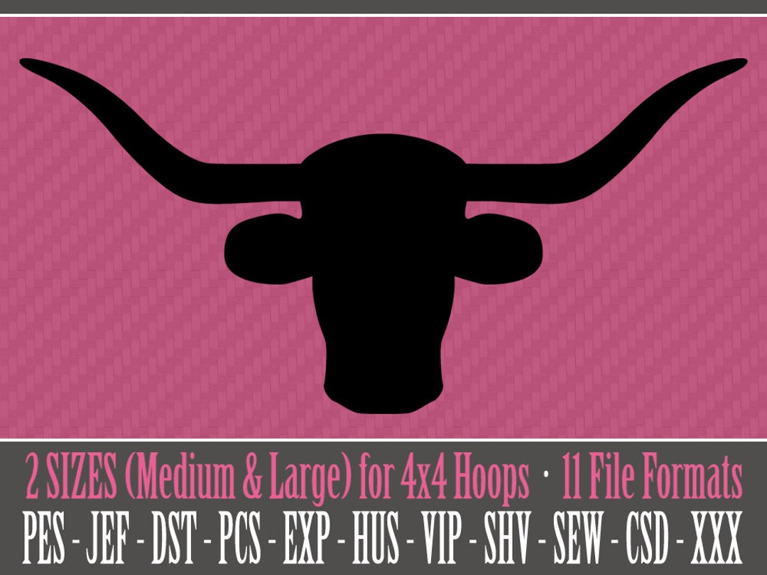 Longhorn / Steer / Bull / Farm Animal- Machine Embroidery Files - 2 ...
