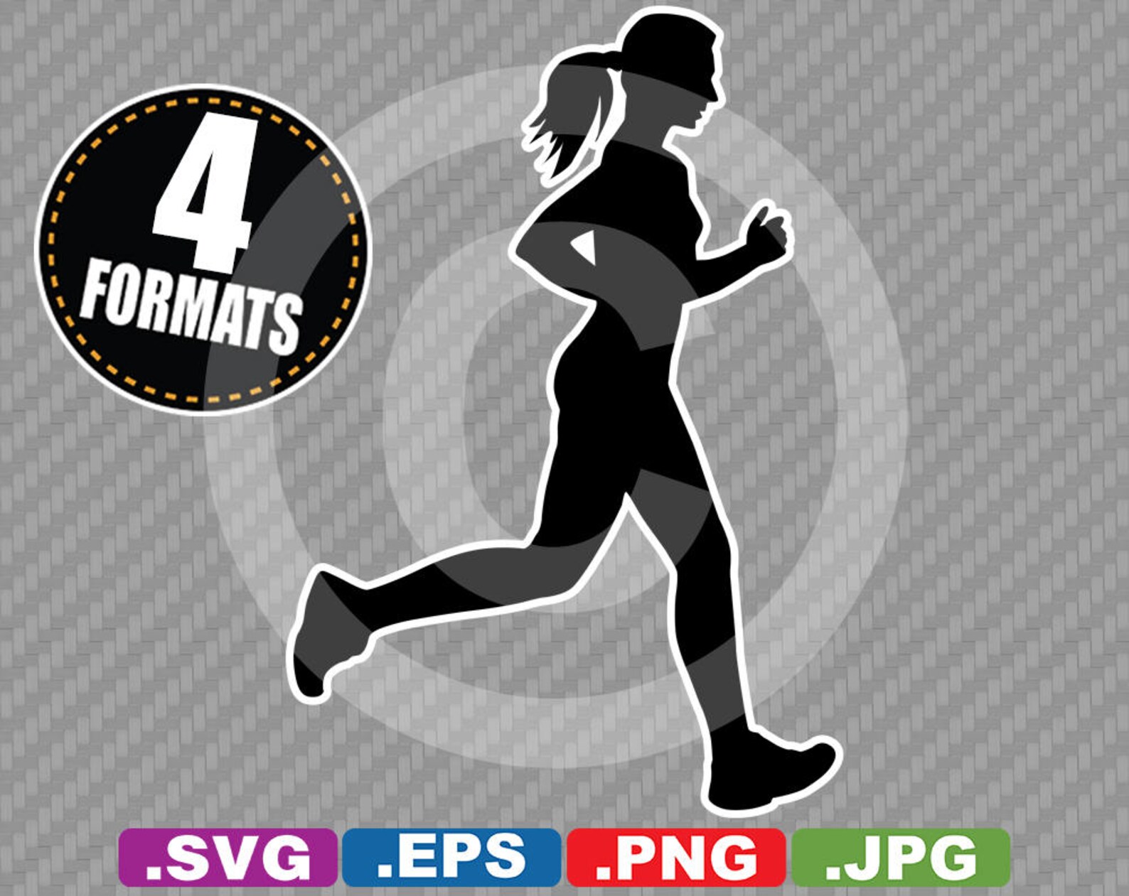 Track and Field Female Distance Runner Clip Art Image SVG - Etsy