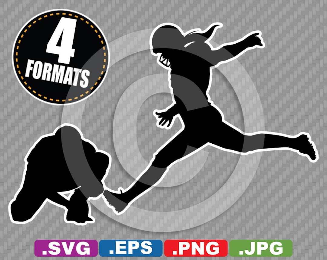 Female Football Field Goal Kicker Clip Art Image - SVG Cutting File ...