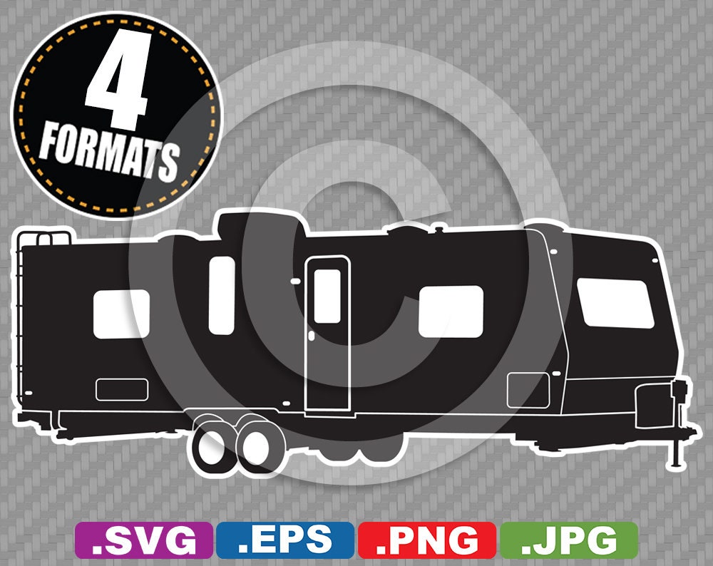 Travel Trailer / Camper / RV Clip Art Image SVG cutting file | Etsy