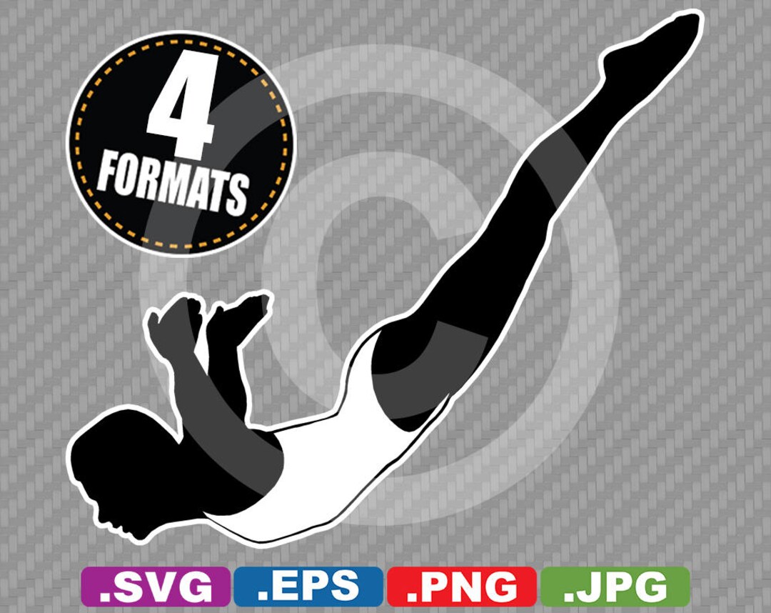 Female Diving / Swimming Clip Art Image SVG Cutting File Plus Eps, Jpg ...