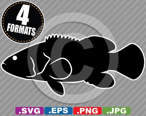 Goliath Grouper Fish Clip Art Image SVG Cutting File Plus - Etsy Finland