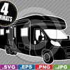 Motorhome / RV Clip Art Image SVG Cutting File Plus Eps vector, Jpg ...