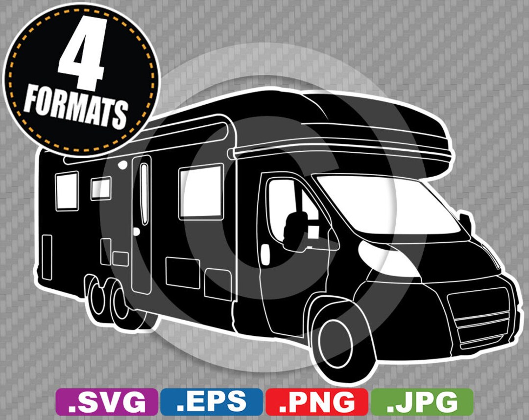 Motorhome / RV Clip Art Image SVG Cutting File Plus Eps vector, Jpg ...