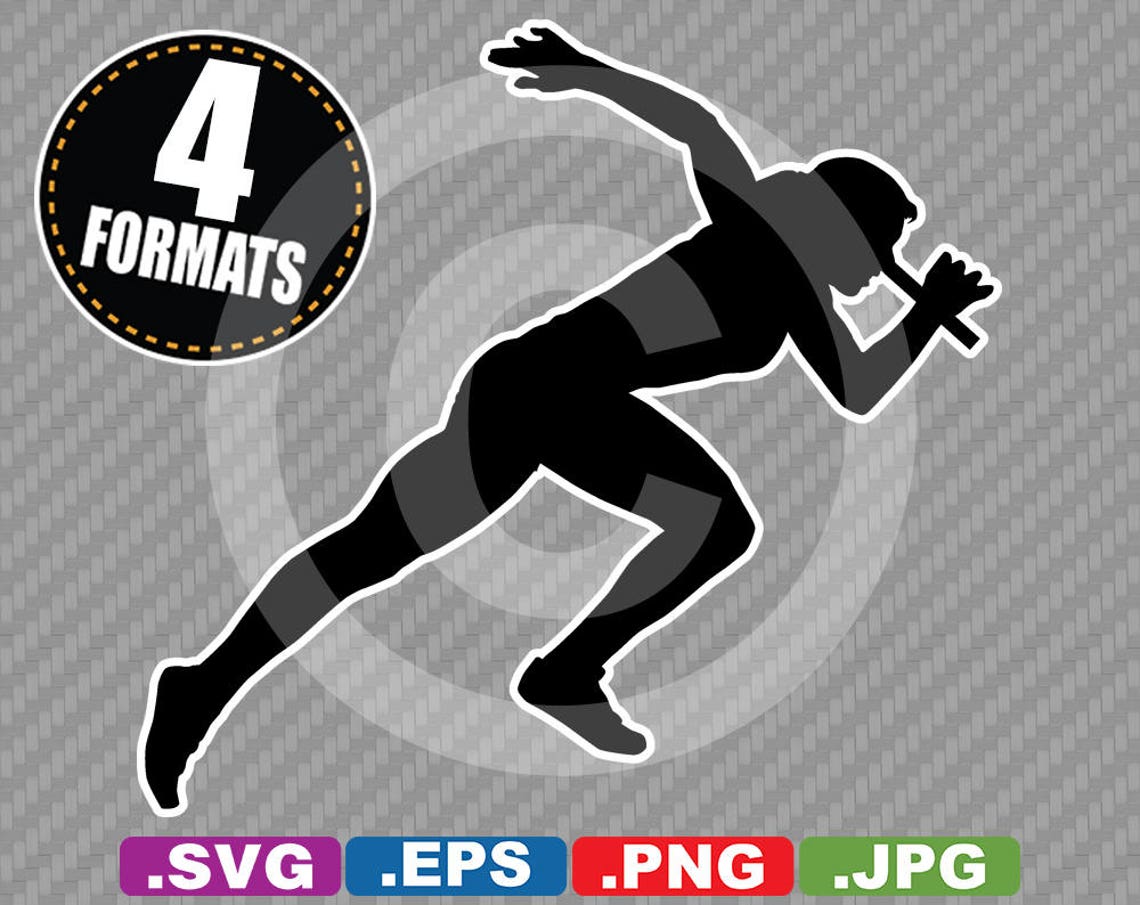 Track and Field Female Relays Clip Art Image SVG Cutting - Etsy