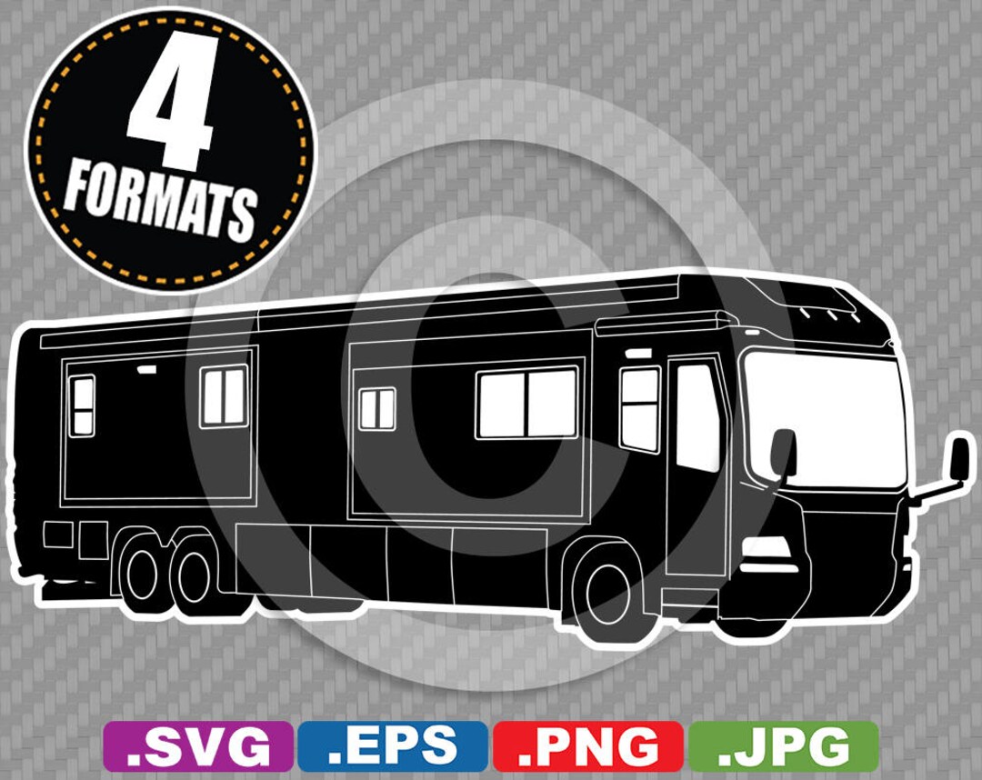 Motorhome / RV Clip Art Image - SVG Cutting File Plus Eps (vector), Jpg ...