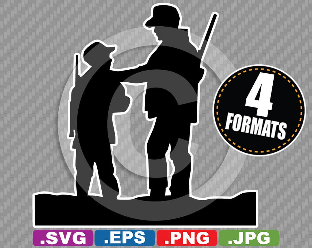 Father / Son / Child Hunting Clip Art Image - SVG Cutting File Plus Eps ...