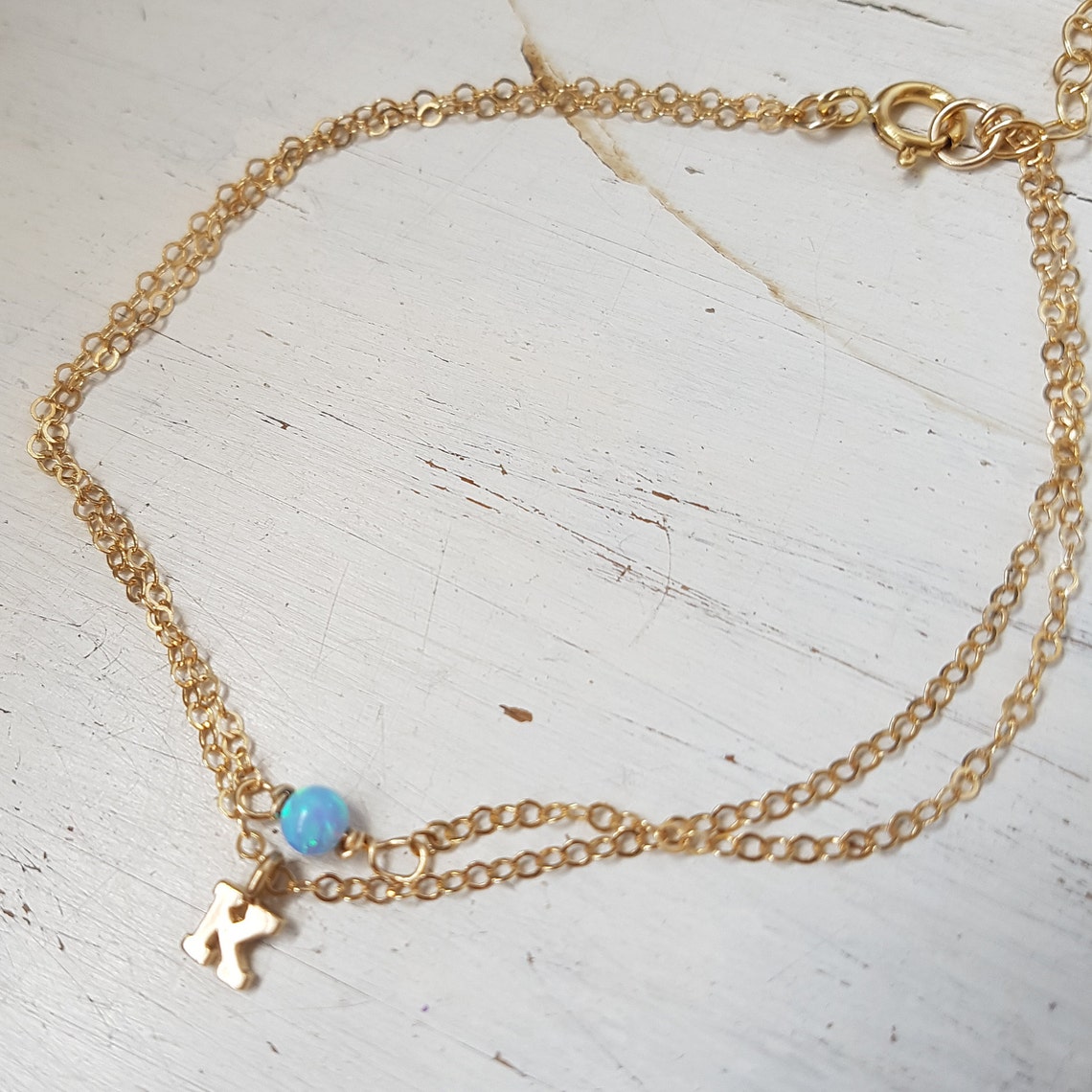 Gold Initial Ankletinitial Ankletpersonalized Ankletdainty | Etsy