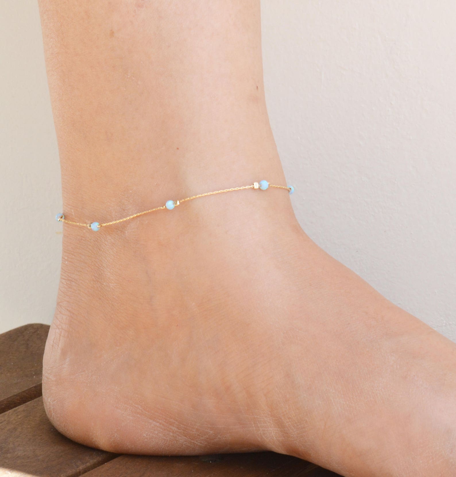 Dainty Ankletopal Ankletbeach Ankletminimalisteveryday - Etsy