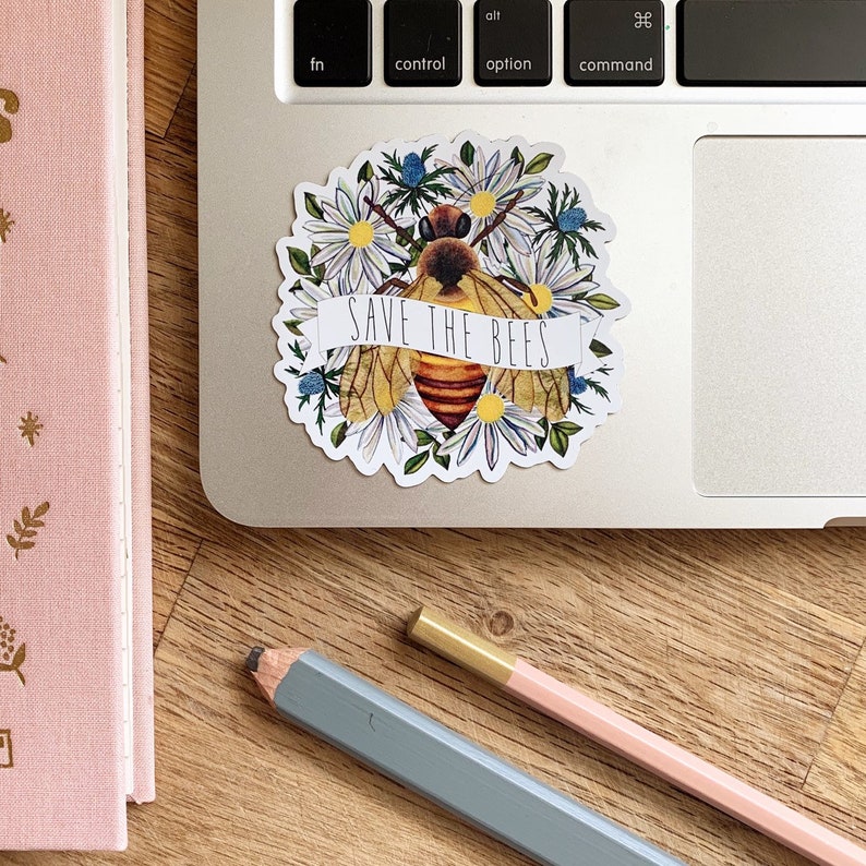 Save the Bees Sticker Honey Bee Vinyl Decal Cute Laptop | Etsy
