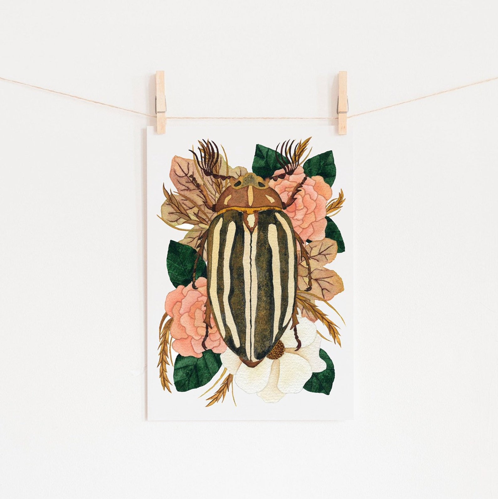 Insect Art Print, Insect Taxidermy, Entomology, Beetle Boho Wall Decor ...