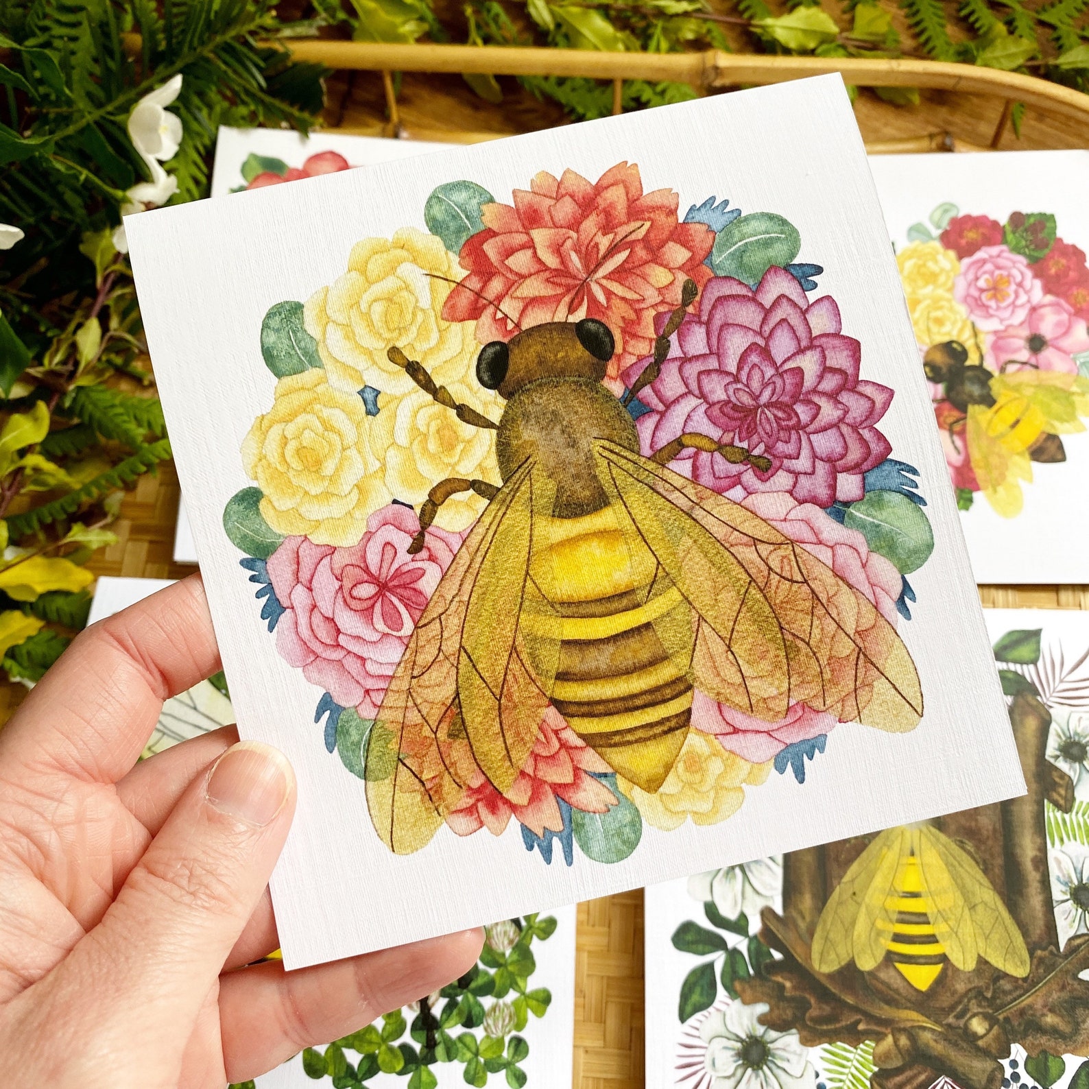Bee Note Cards Set Bee Stationery or Bee Thank You Card - Etsy