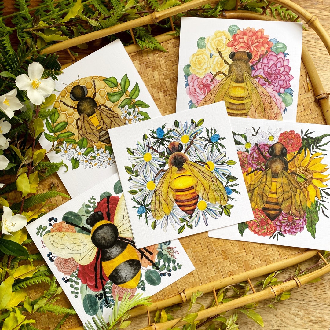 Bee Note Cards or Stationery, Blank Set - Etsy