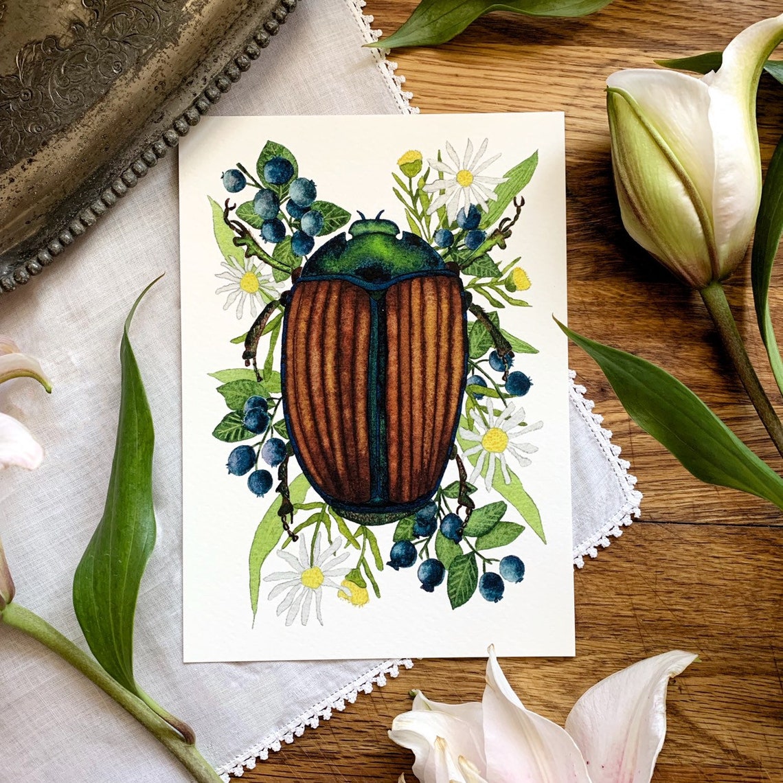 June Bug Insect Print of Original Watercolor Painting - Etsy
