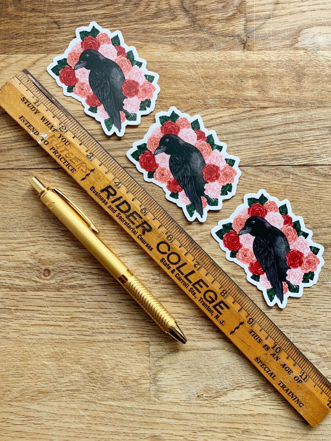 Crow Sticker of Raven Mini Sticker Pack Tattoo Waterproof Die | Etsy