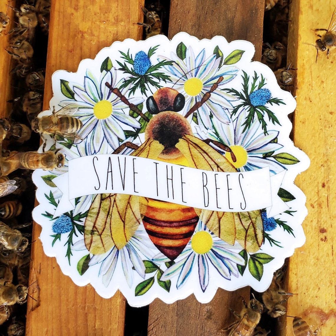 Save the Bees Sticker Honey Bee Vinyl Decal Cute laptop | Etsy