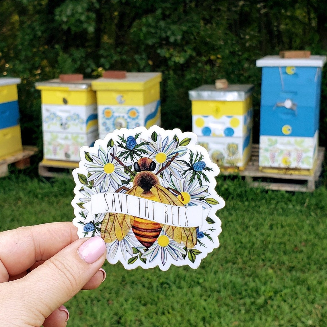 Save the Bees Sticker Honey Bee Vinyl Decal Cute laptop | Etsy
