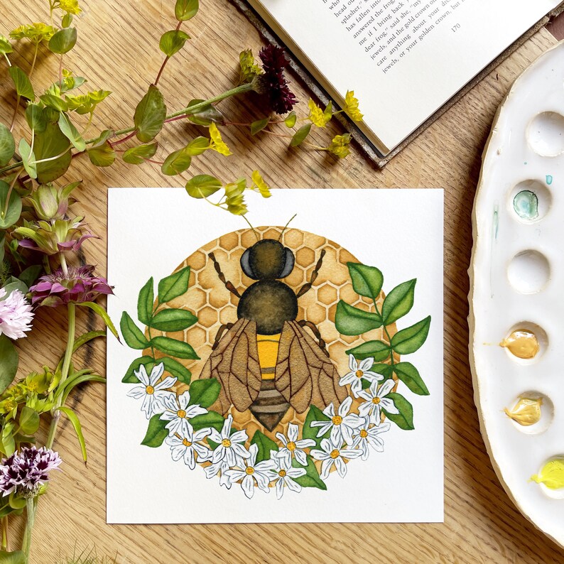 Bee Print for Honey Bee Gifts, Beekeeping - Etsy