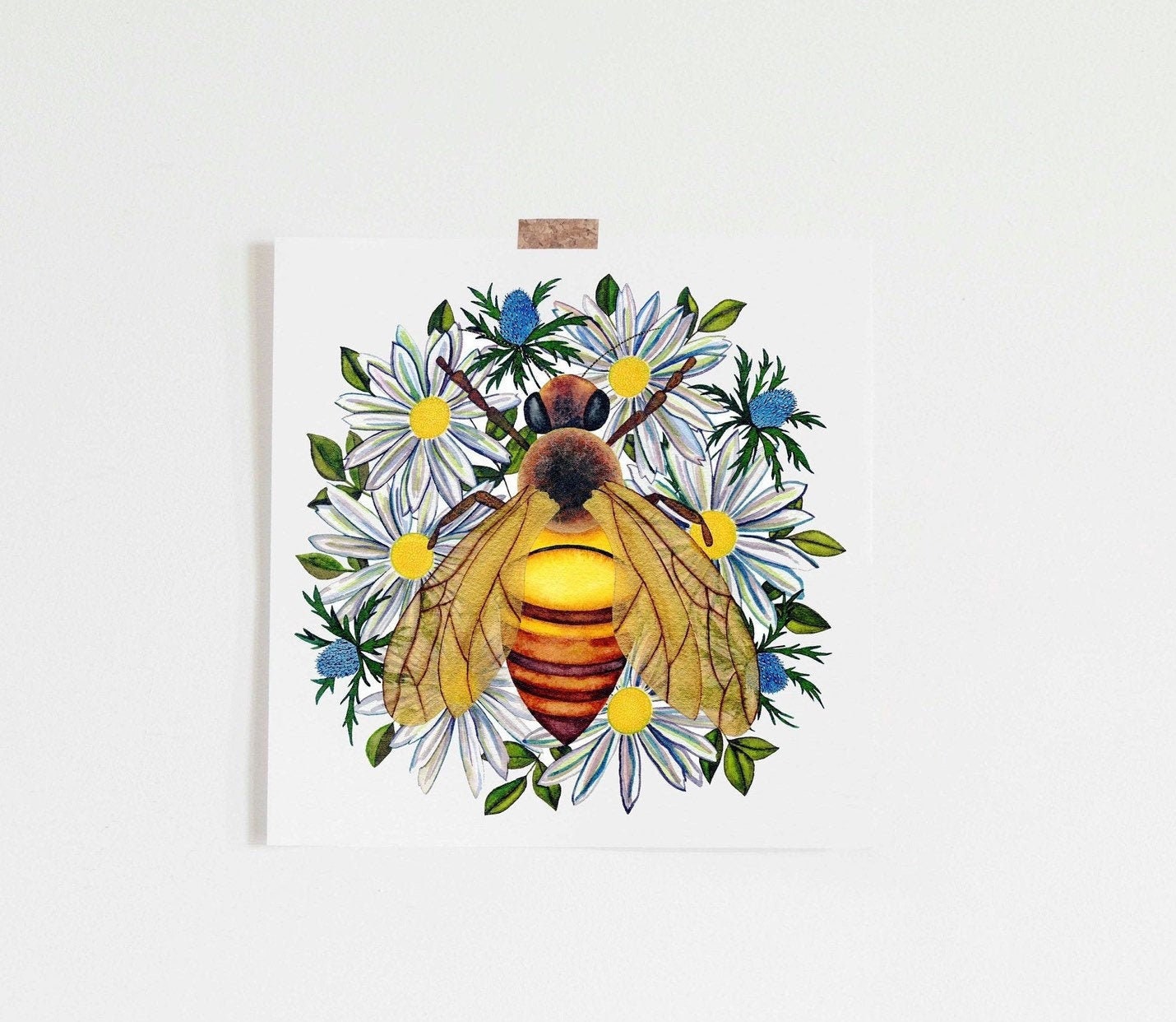 Art & Collectibles Painting Honey Bees Painting Honey Bee Artwork Honey ...