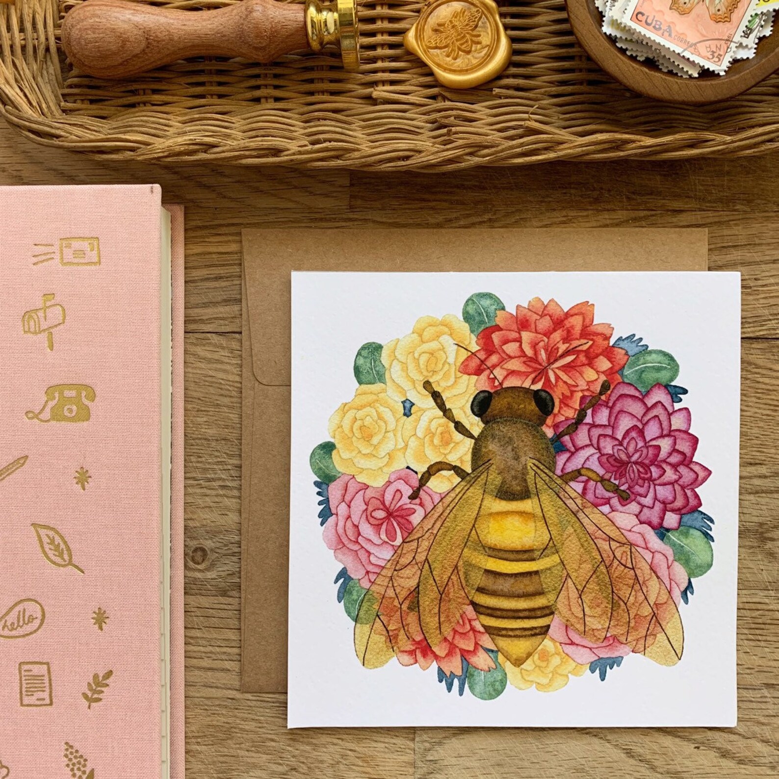 Bee Note Cards Set Bee Stationery or Bee Thank You Card | Etsy