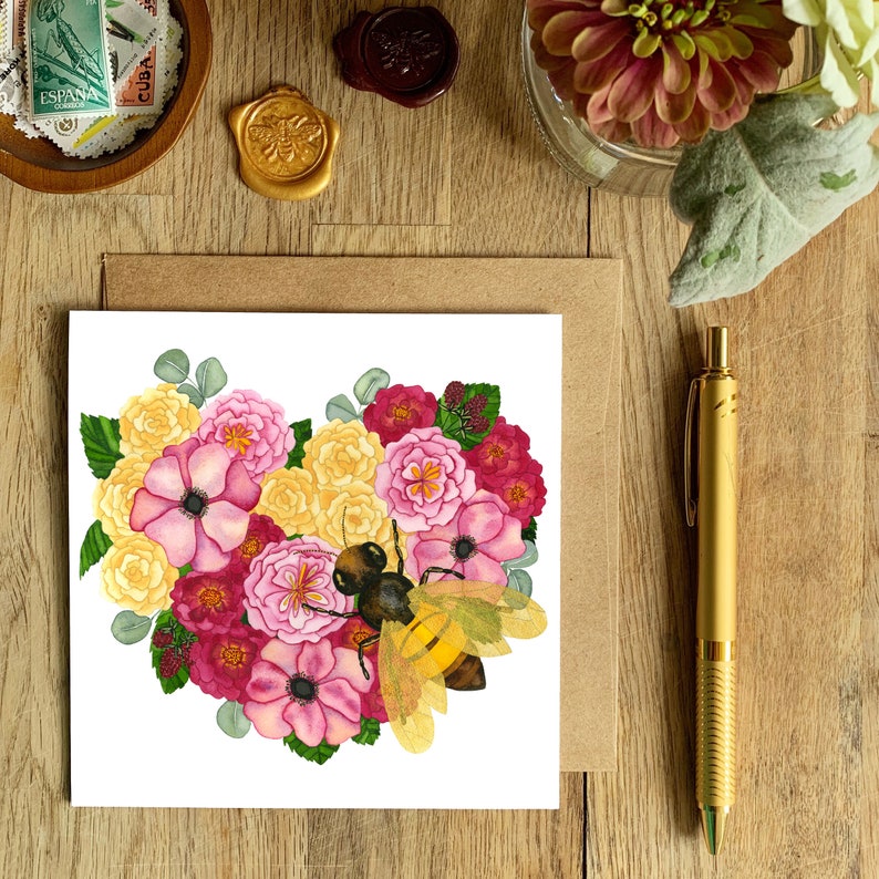 Bee Note Cards Set Bee Stationery or Bee Thank You Card | Etsy