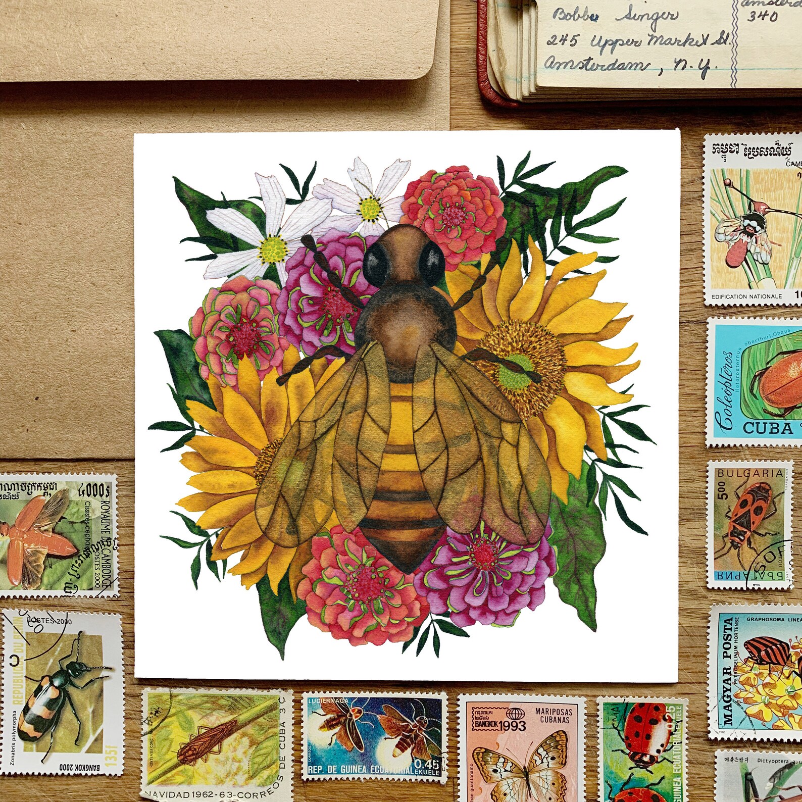 Bee Note Cards or Stationery Blank Set - Etsy