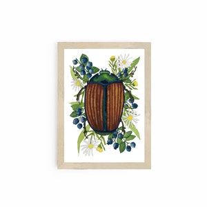 June Bug Insect Print of Original Watercolor Painting, Entomology Art ...