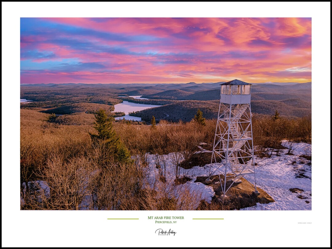 Adirondack Landscape - Mt Arab Fire Tower Landscape Art Print - Etsy