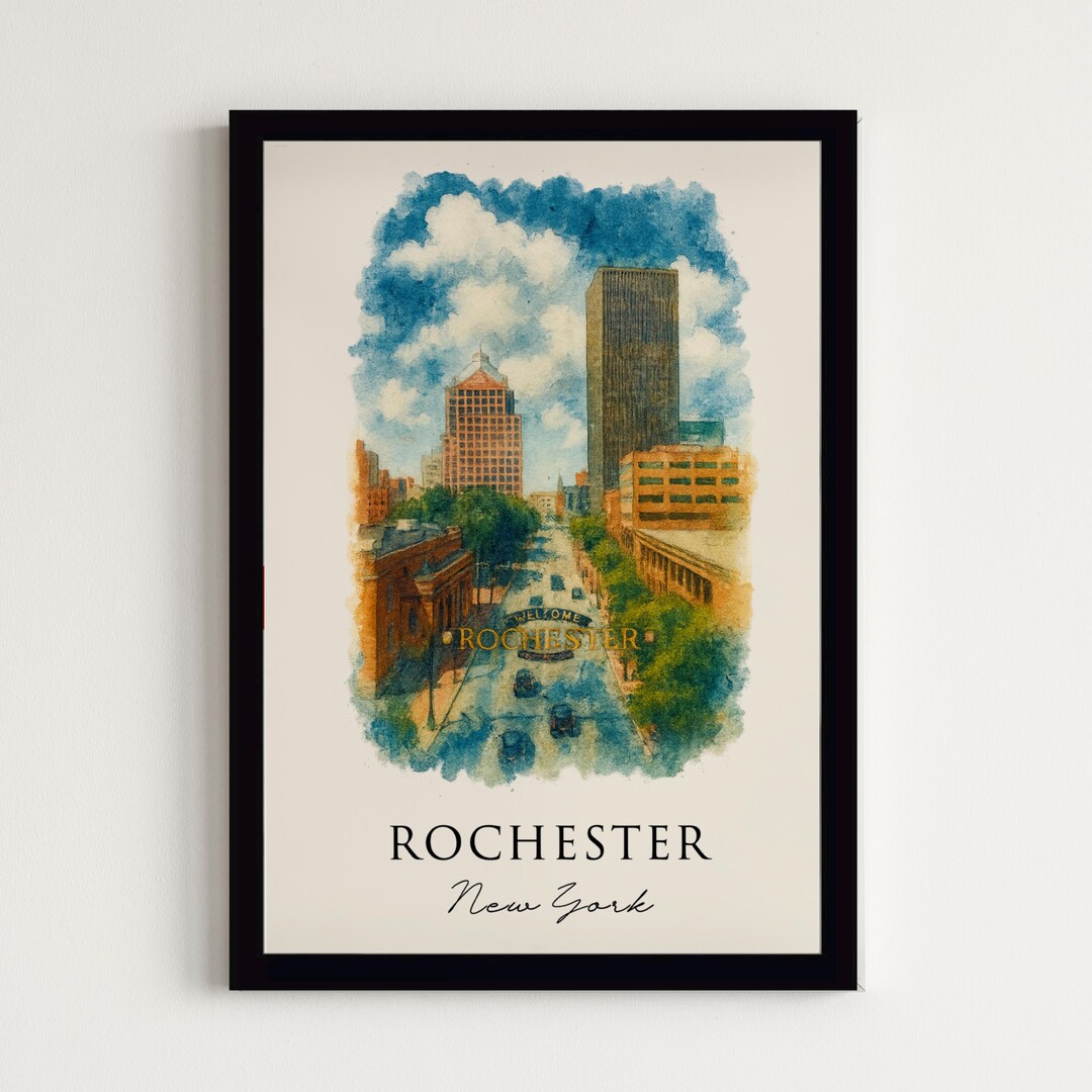 Welcome to Rochester NY Travel Poster – Rochester Watercolor Art Print ...