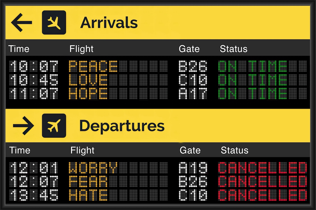 Digital Download: Airport Departure and Arrival Board With Positive ...