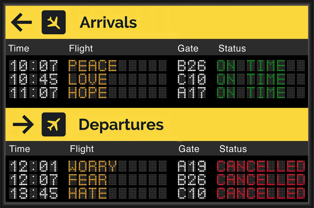 Airport Departure and Arrival Board - Positive & Negative Emotions ...