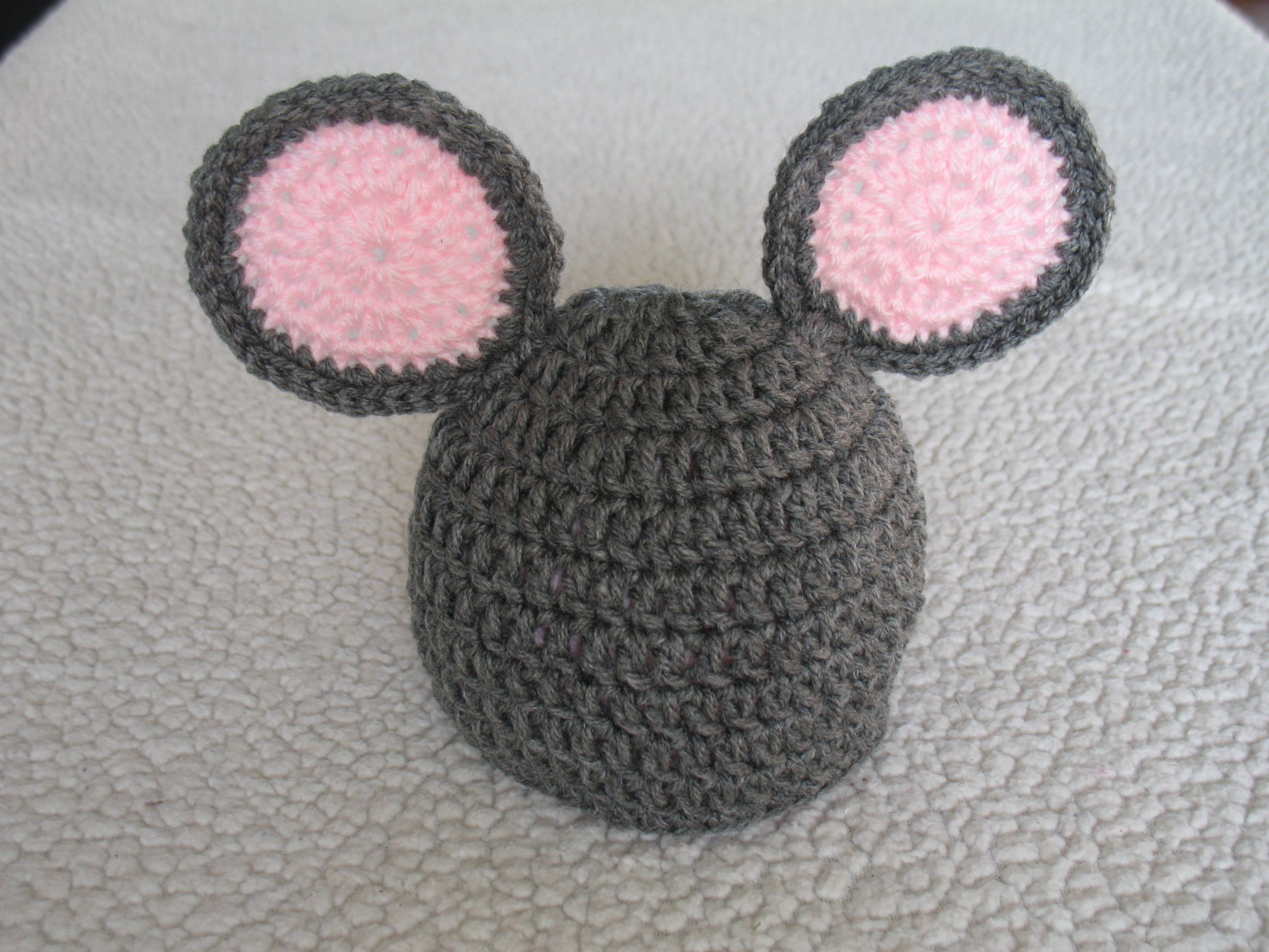 Mouse Hat/ Gray Mouse Hat/ Crochet Black Mouse Hat/ Mouse Ear | Etsy