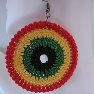Rasta Earring/ Large Round Rasta Earring/ Circle Rasta Earring/ Rasta ...