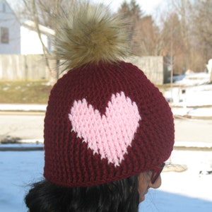 Valentine Day Hat/ Heart Hat/ Valentine Day Beanie/ Adult Unisex Winter ...