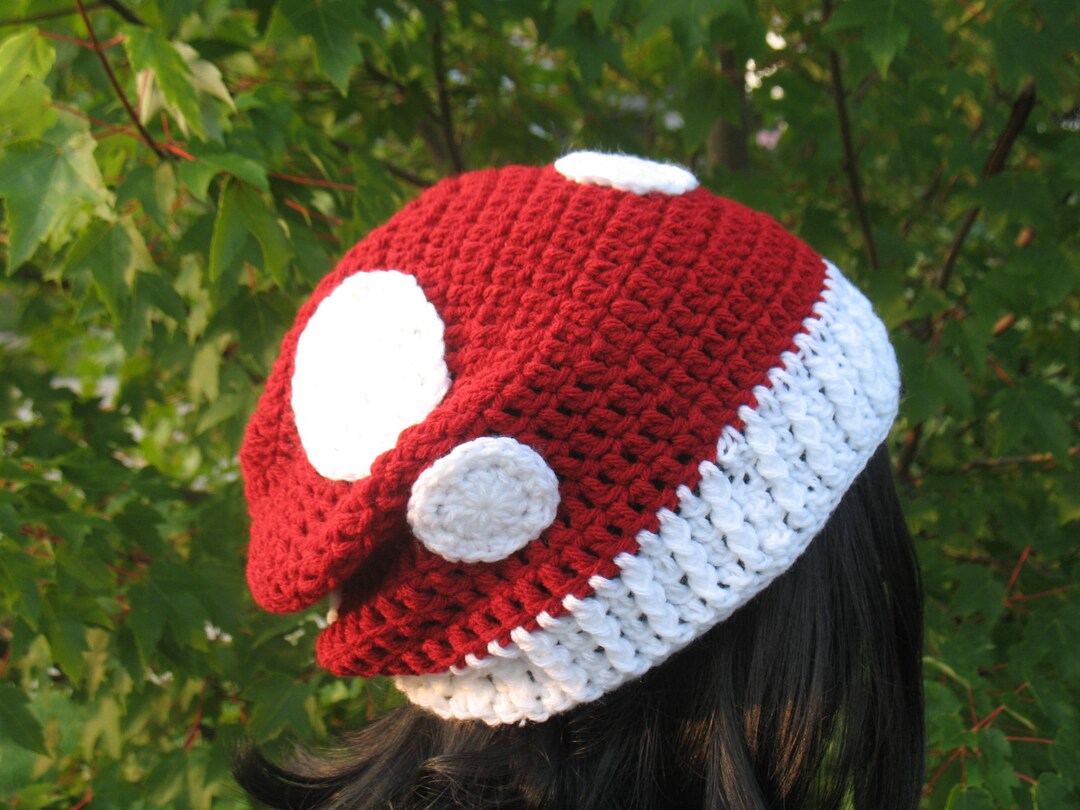 Mushroom Hat/ Crochet Slouchy Mushroom Beanie/ Unisex Knit Fairy Hat ...