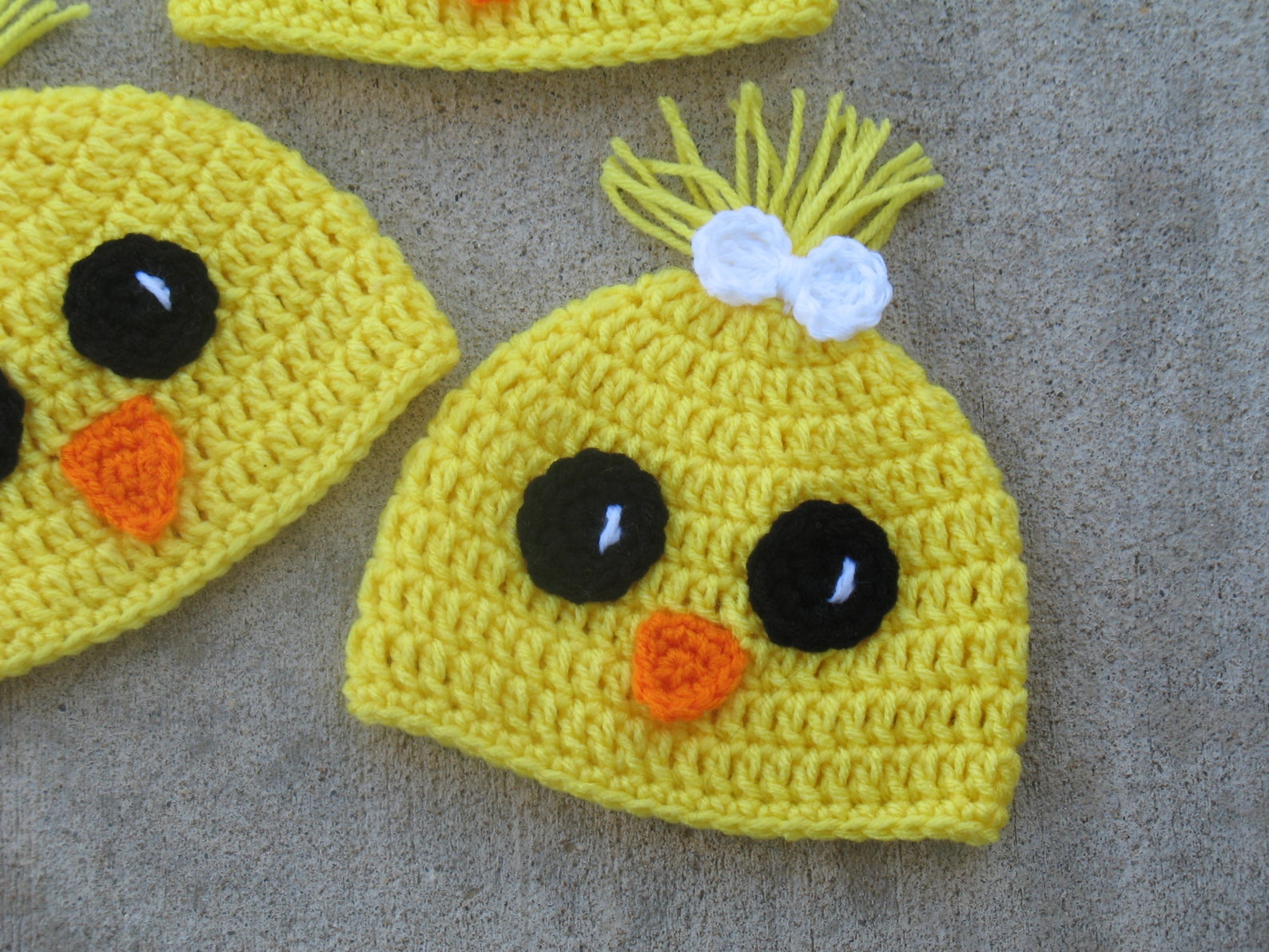 Chick Hat/ Crochet Yellow Chick Beanie/ Infant Spring Photo Prop ...