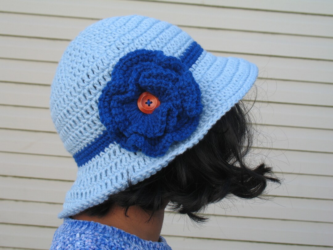 Crochet Bucket Hat/ Knit Sun Hat/ Women's Brimmed Hat/ Summer Hat/ Wide ...