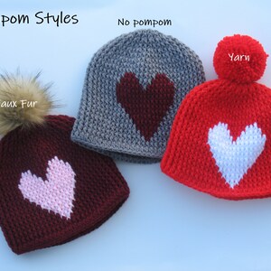 Valentine Day Hat/ Heart Hat/ Valentine Day Beanie/ Adult Unisex Winter ...